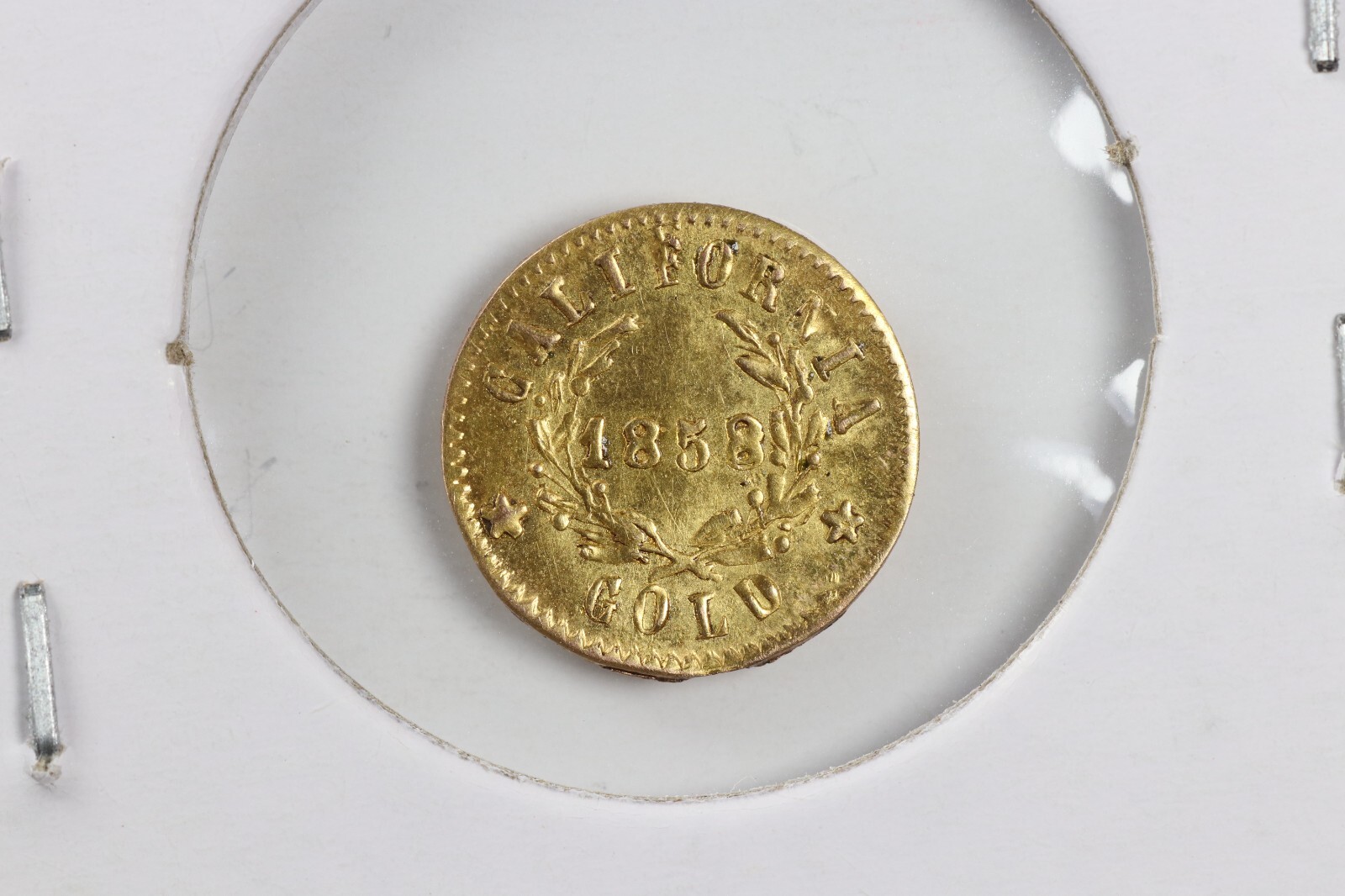 1858 California Gold Token Burnie Issue - Indian/Wreath Fractional Gold ...