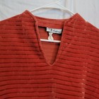Vintage Velour Pullover Shirt Long Sleeve Rust Red V Neck Textured ...
