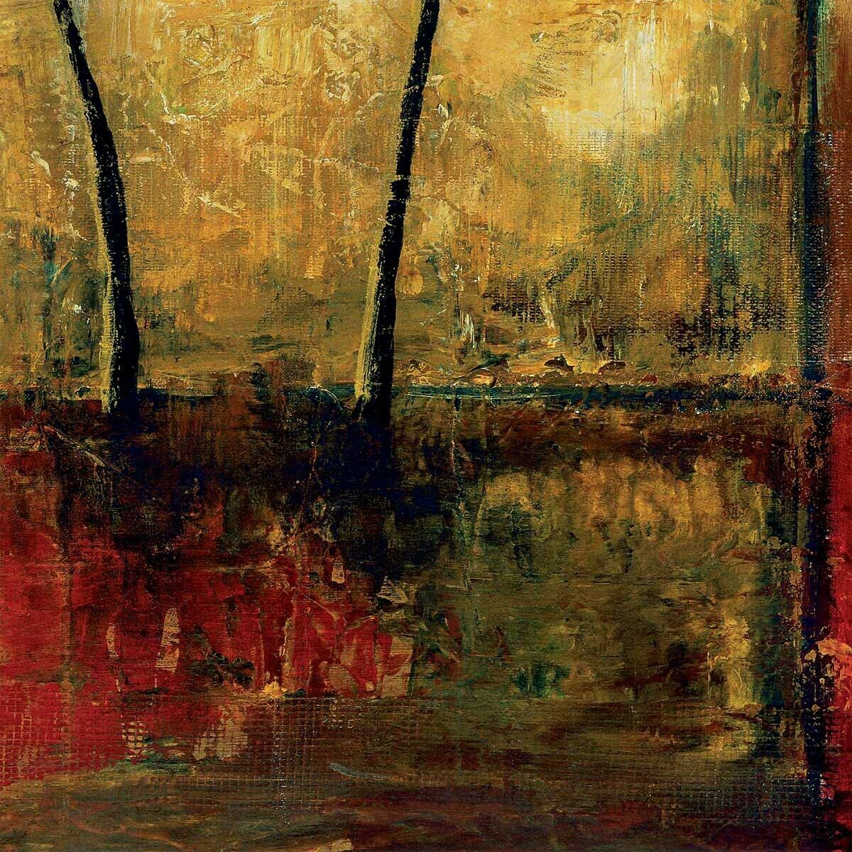 47W"x35H" MORNING LUSTER I by MIKE KLUNG - TREES GREEN LEAVES CHOICES ...