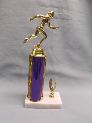 female TRACK trophy award purple column marble base award eagle trim | eBay
