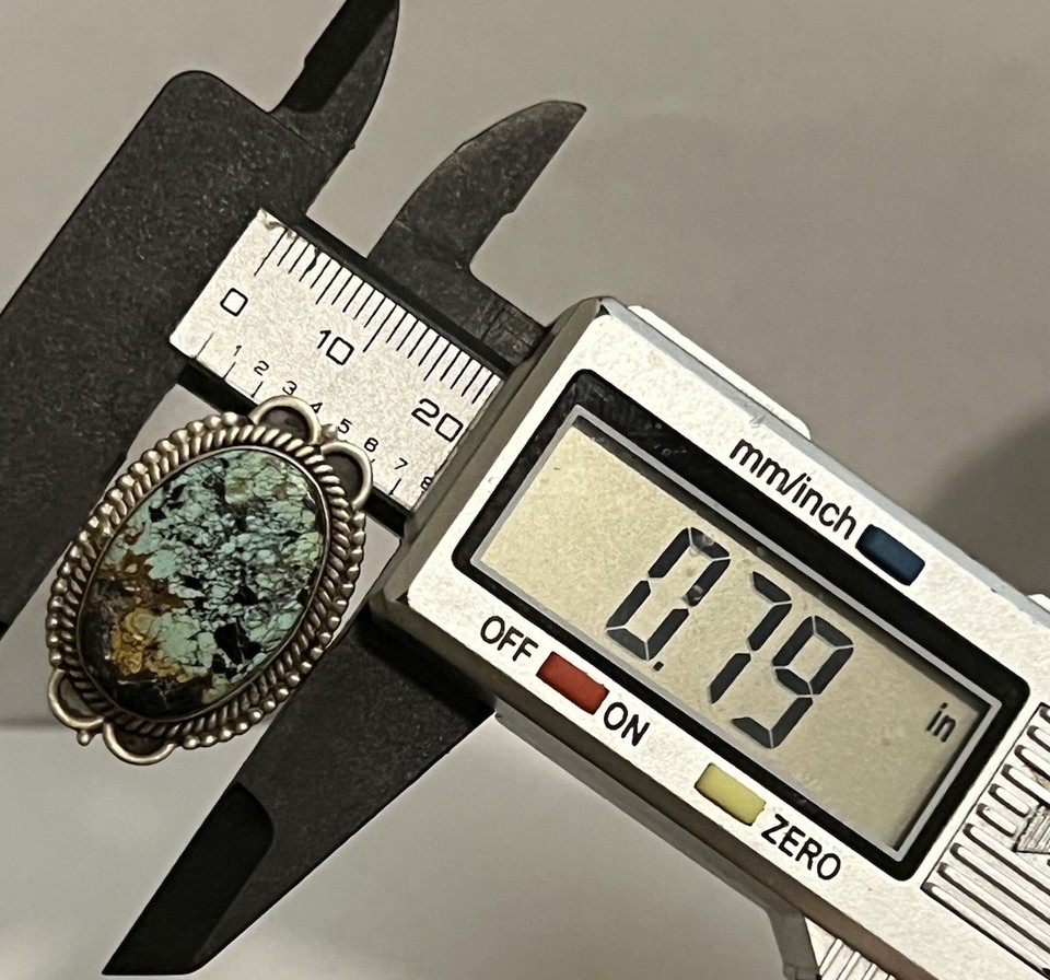 Sterling Silver 925 Genuine Blackjack Turquoise Ring Adjustable (6-10 ...