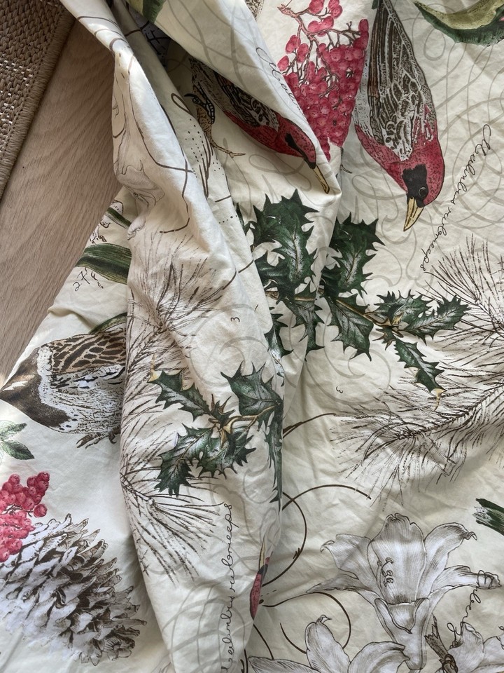 *RARE* Pottery Barn WINTER BIRD Full/Queen Duvet Cover Berries ...