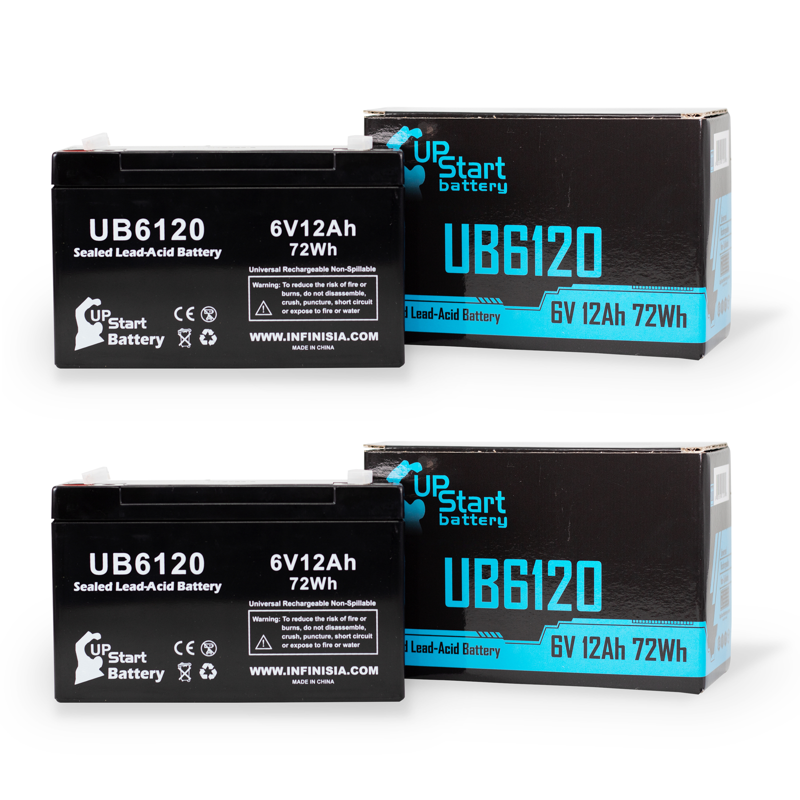 2-pack Tripp-Lite Replacement Battery UB6120 6V 12Ah Sealed Lead Acid ...