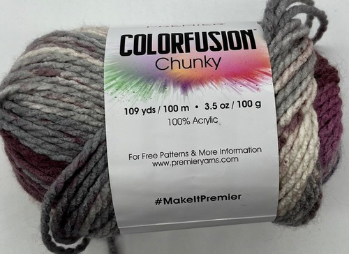 Premier Colorfusion Chunky Yarn "Berries & Cream" 1 Skein #1627 ...