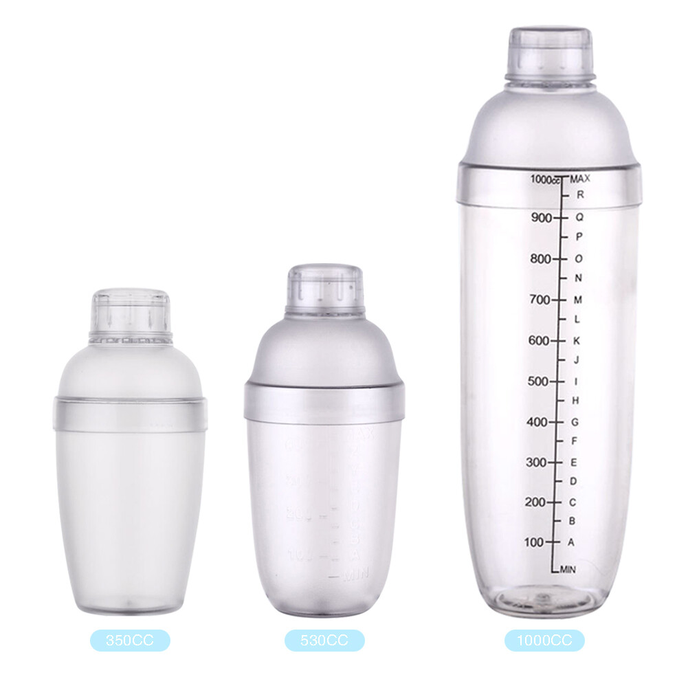 350/530/1000ml Plastic Cocktail Shaker Wine Beverage Drink Mixer ...