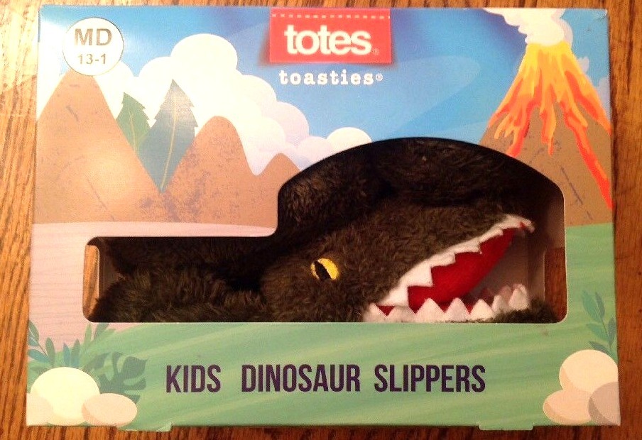 Totes Toasties Kids Dinosaur Slippers M Size 13 - 1 for sale online | eBay