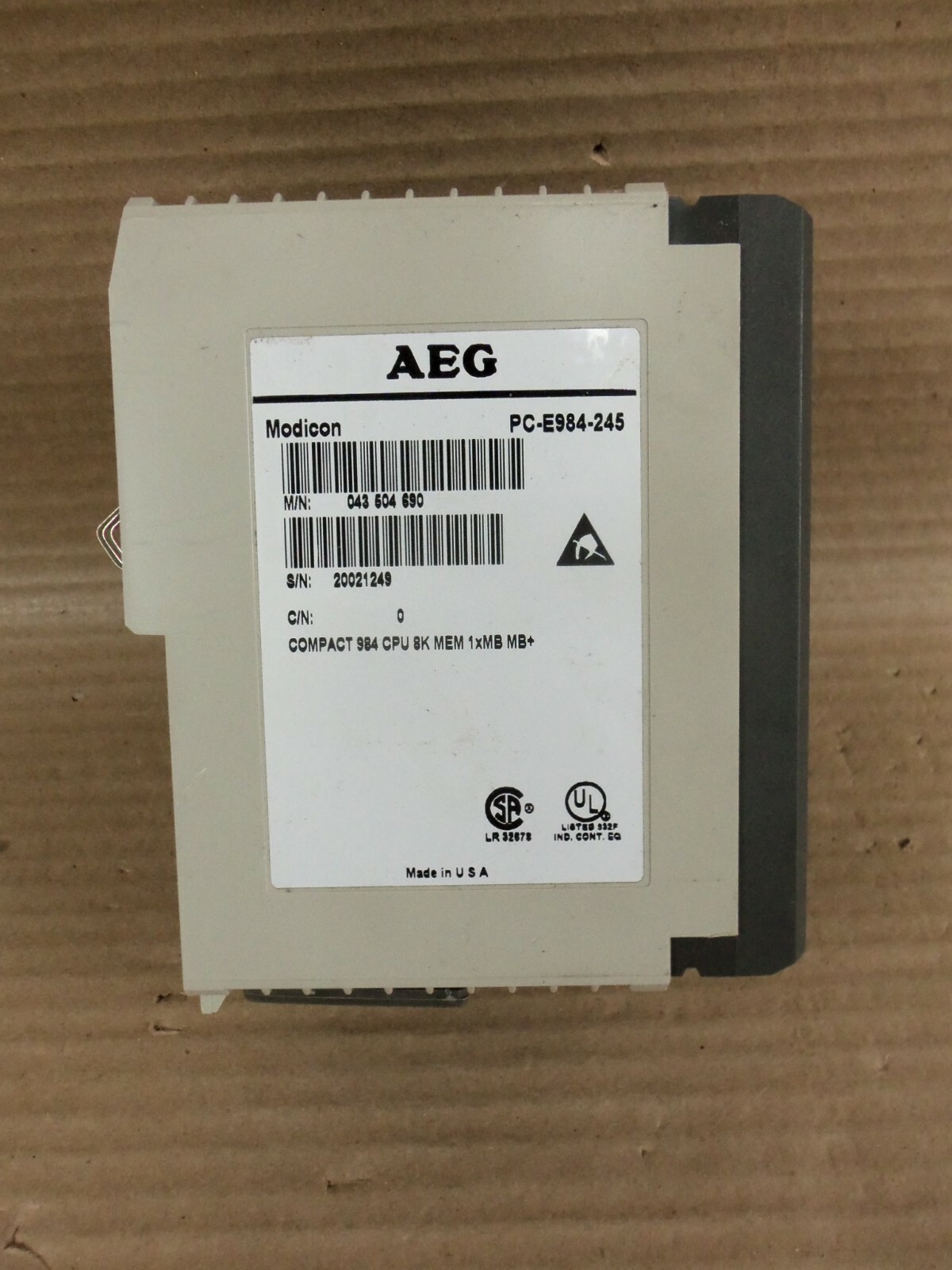 AEG Modicon PC-E984-245 CPU SK MEM 1xMB MB+ | eBay