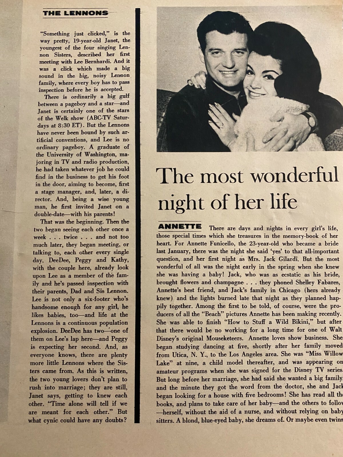 Annette Funicello, Full Page Vintage Clipping | eBay