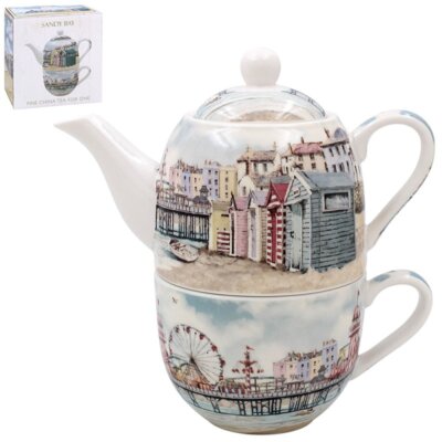 Tea For One Sandy Bay Beach Fine China Ceramic One-Person Tea Set ...