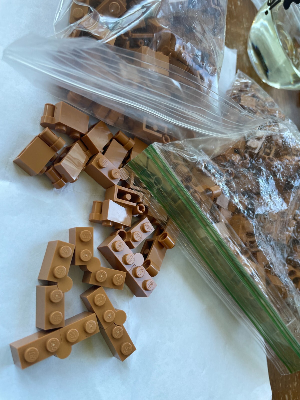 LEGO- NEW- #3831/3830-MEDIUM NOUGAT-HINGE BRICK 1 X 4 SWIVEL BASE- SET ...