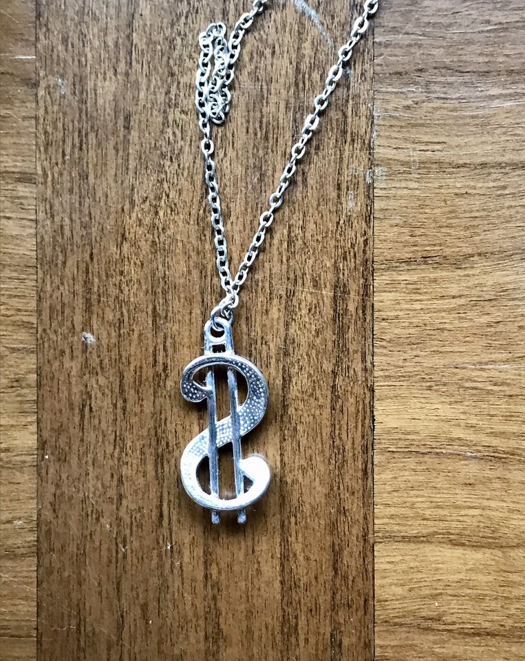 Sterling silver dollar sign money logo pendant necklace and chain | eBay
