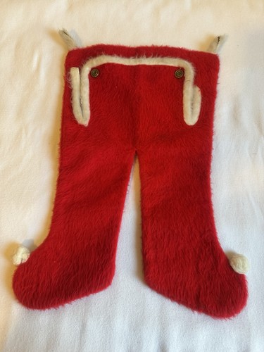 Vintage Red Santa Pants Stocking Britches Plush Pants White Trim ...