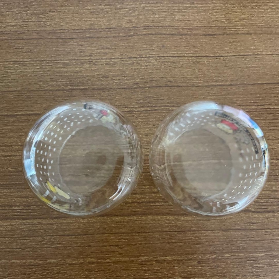 Sanrio Minna Taabo Pair Glass 6cm diameter Used Vintage Collectible 66p ...
