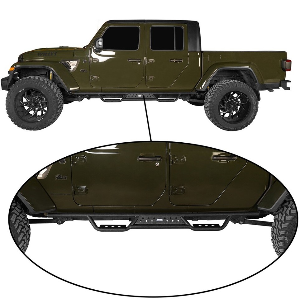 Steel Running Board Side Step Bars Rocker Slider Fit 2020-2026 Jeep ...