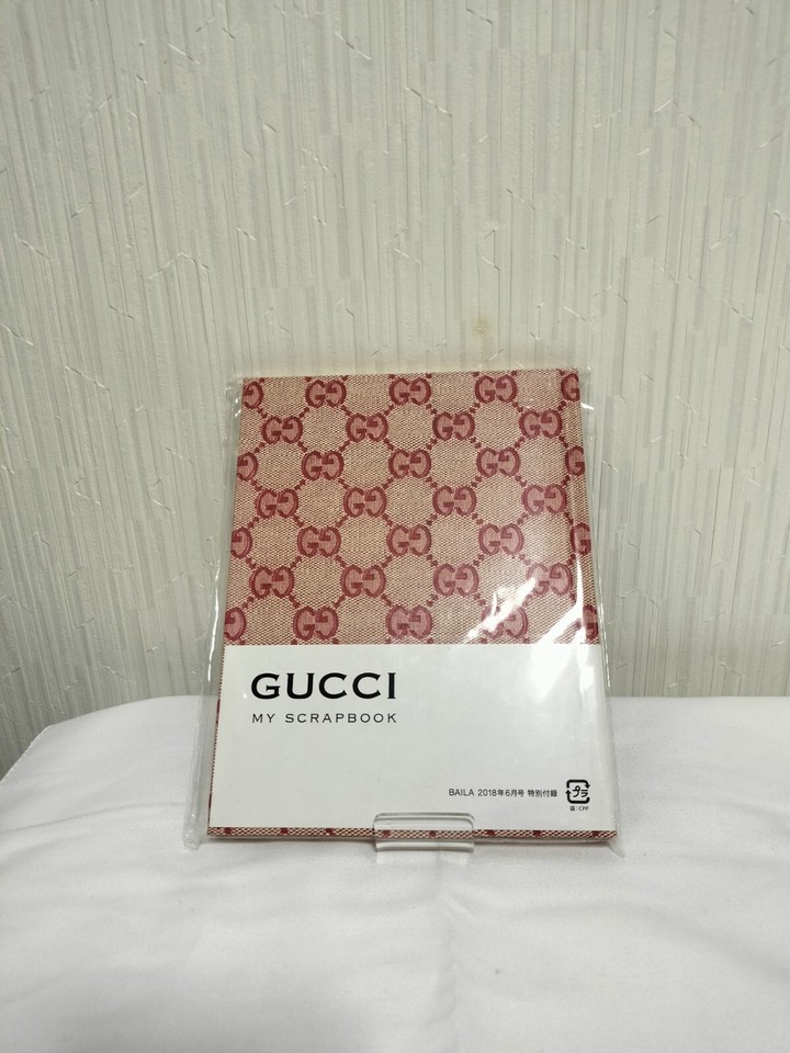 GUCCI Novelty notebook Japan gg red Scrapbook note diary memo NEW only ...