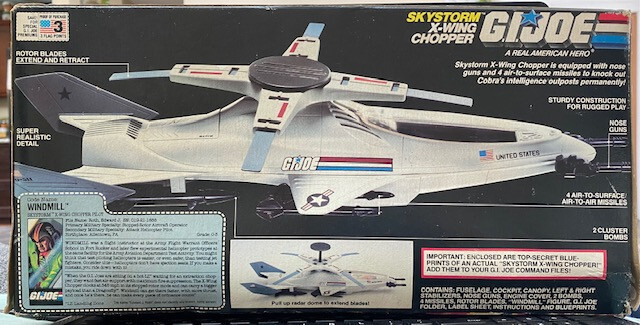 VINTAGE 1987 HASBRO GI JOE SKYSTORM X-WING CHOPPER VEHICLE MISB SEALED ...