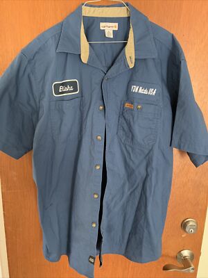 Carhartt XL-Reg Blue Tradesman Workshirt ShortSleeve Button Down 384-19 ...