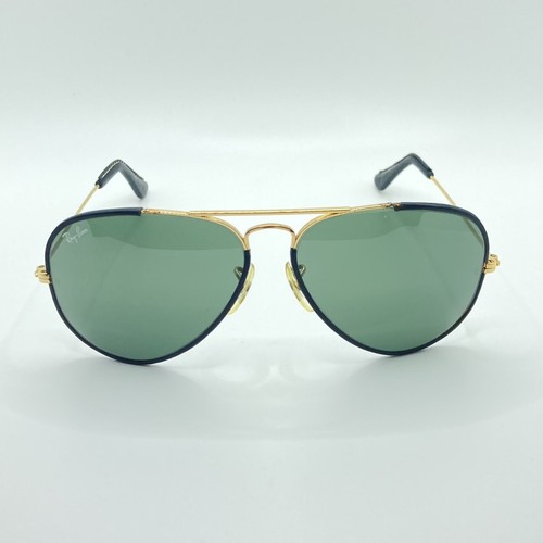 Vintage B&L Ray Ban USA Aviator 58-14 G15 Lens Non Polarized Leather ...
