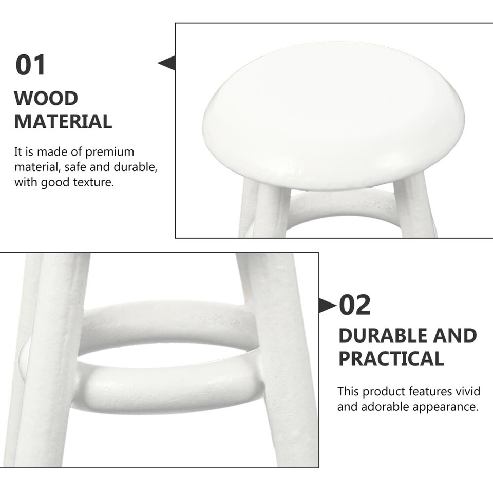 4pcs Playhouse Adornment Miniature Wooden Stools Miniature Photography ...