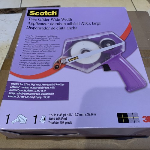 Scotch® Tape Glider Wide Width Tape Dispenser Gift Wrap Gun New W/Tape ...