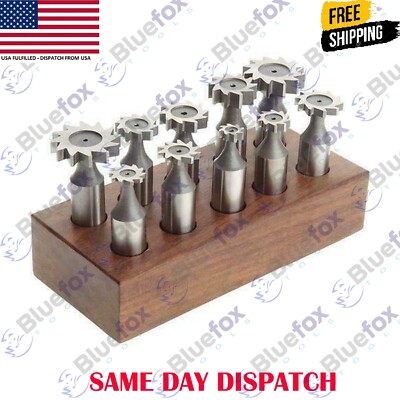 10 PC WOODRUFF KEY CUTTER BIT KEYSEAT KEYSET FOR MILLING MACHINE TOOL ...