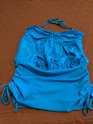 Long Tankini top—no bottoms. Adjustable-length side ties. Large (14) | eBay