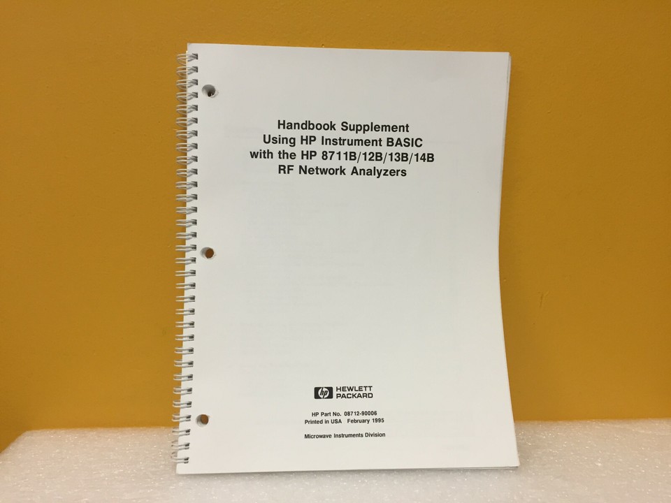 HP / Agilent 08712-90006 8711B / 12B / 13B / 14B Handbook Supplement | eBay