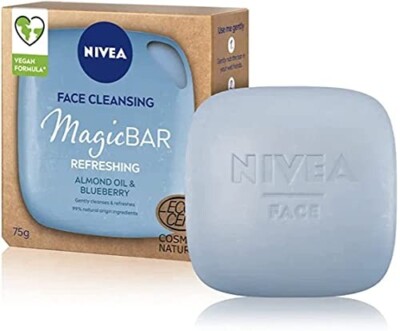 NIVEA Face Cleansing Magic Bar Refreshing Almond Oil & Blueberry VEGAN ...