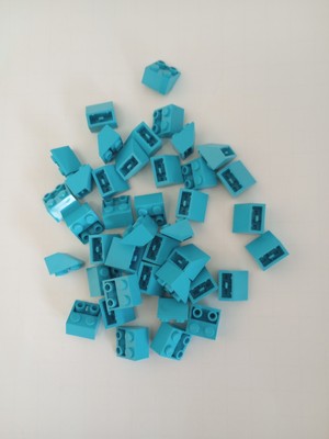 Lego Slope Medium Azure Inverted 44 2x2 40 Pieces # 258 | eBay