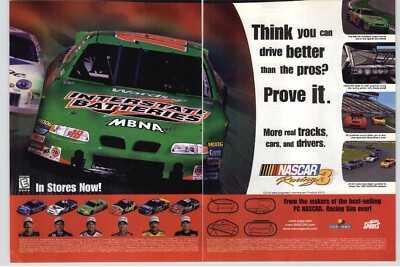 Nascar Racing 3 PC Auto Racing Video Game Art 1999 Vintage Print Ad ...