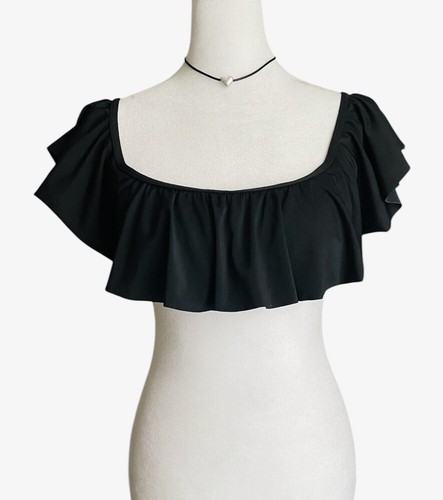 Victoria's secret Swim Ruffle Top Black Medium | eBay
