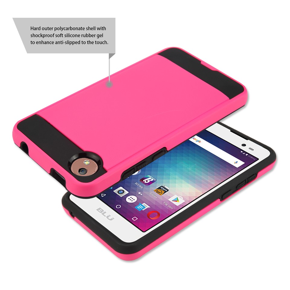 For BLU Dash G (D490U) Rugged Hybrid Matte Tough Case Cover + Screen ...