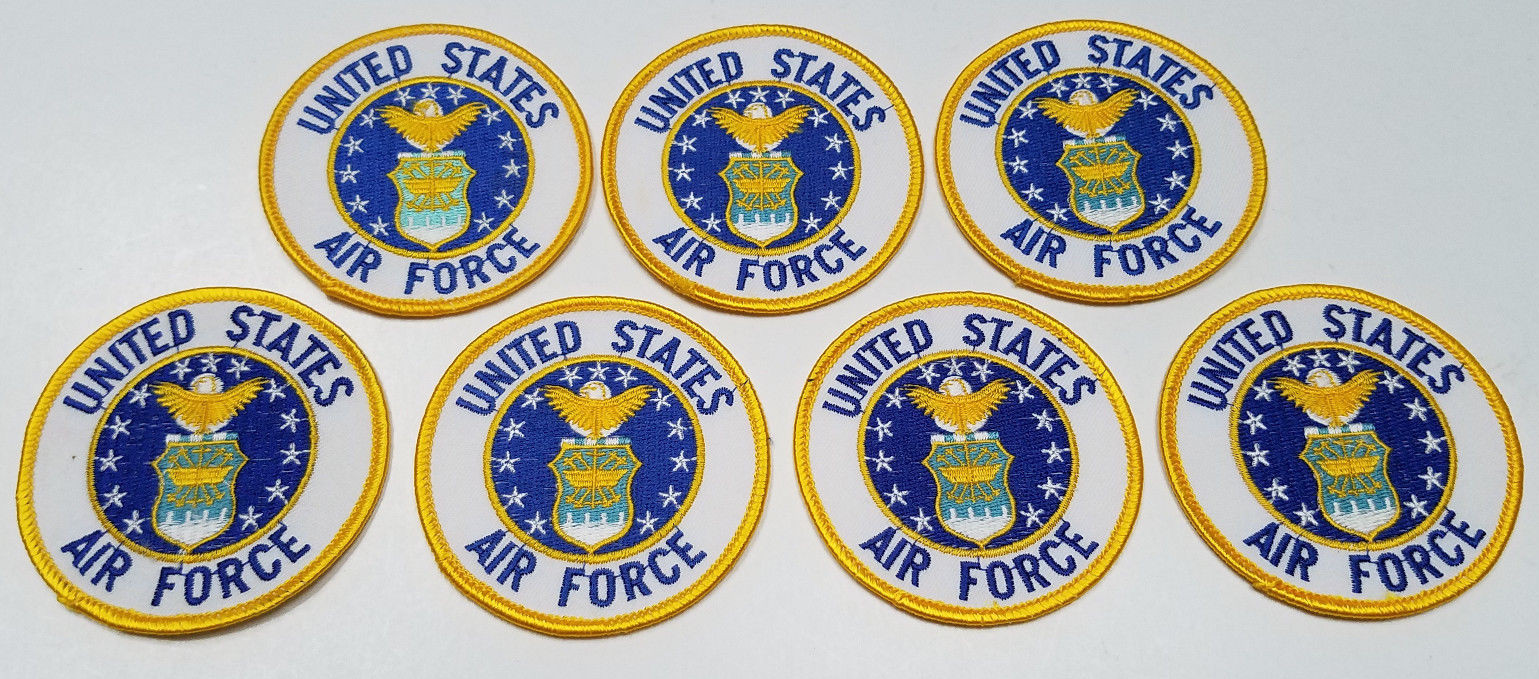 UNITED STATES AIR FORCE PATCH LOT OF (7) ROUND 3'' EMBROIDERED USAF NEW ...