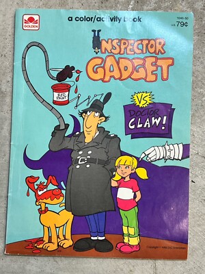 Inspector Gadget Coloring Activity Book Mostly Unused 1984 Golden DIC ...