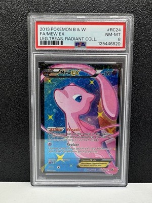 PSA 8 Mew EX RC24/RC25 BW Legendary Treasures Radiant Collections Full ...