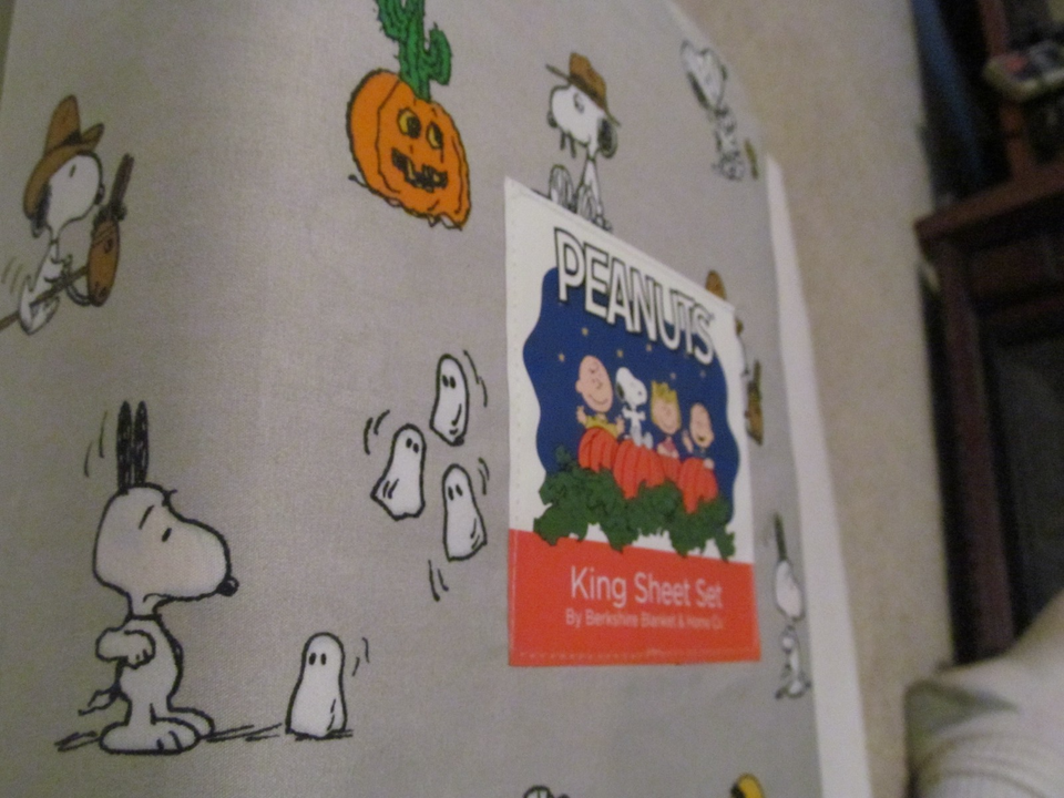PEANUTS KING SIZE SHEET SET HALLOWEEN SPIKE SNOOPY MUMMY GHOSTS ...