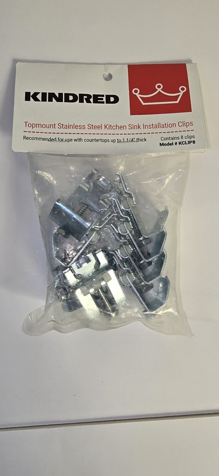 Kindred KCLIP8 Topmount Sink Mounting Clips Stainless Steel ...