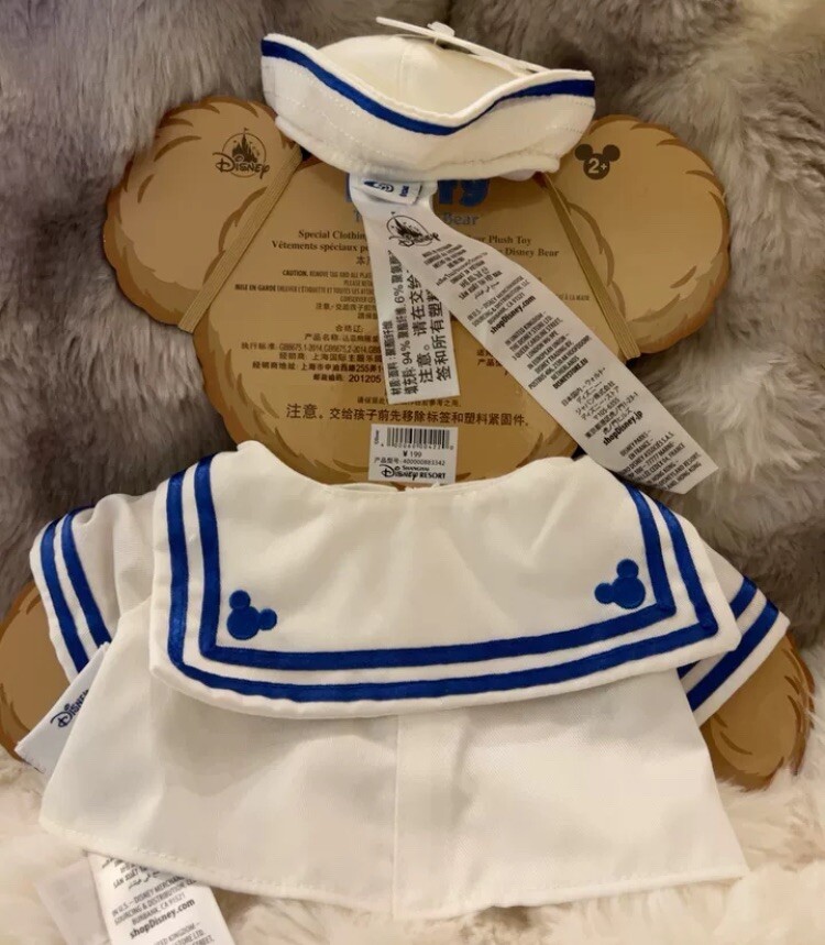 Disney Park genuine Duffy Bear 15in Sailor cloth Costume Outfits | eBay