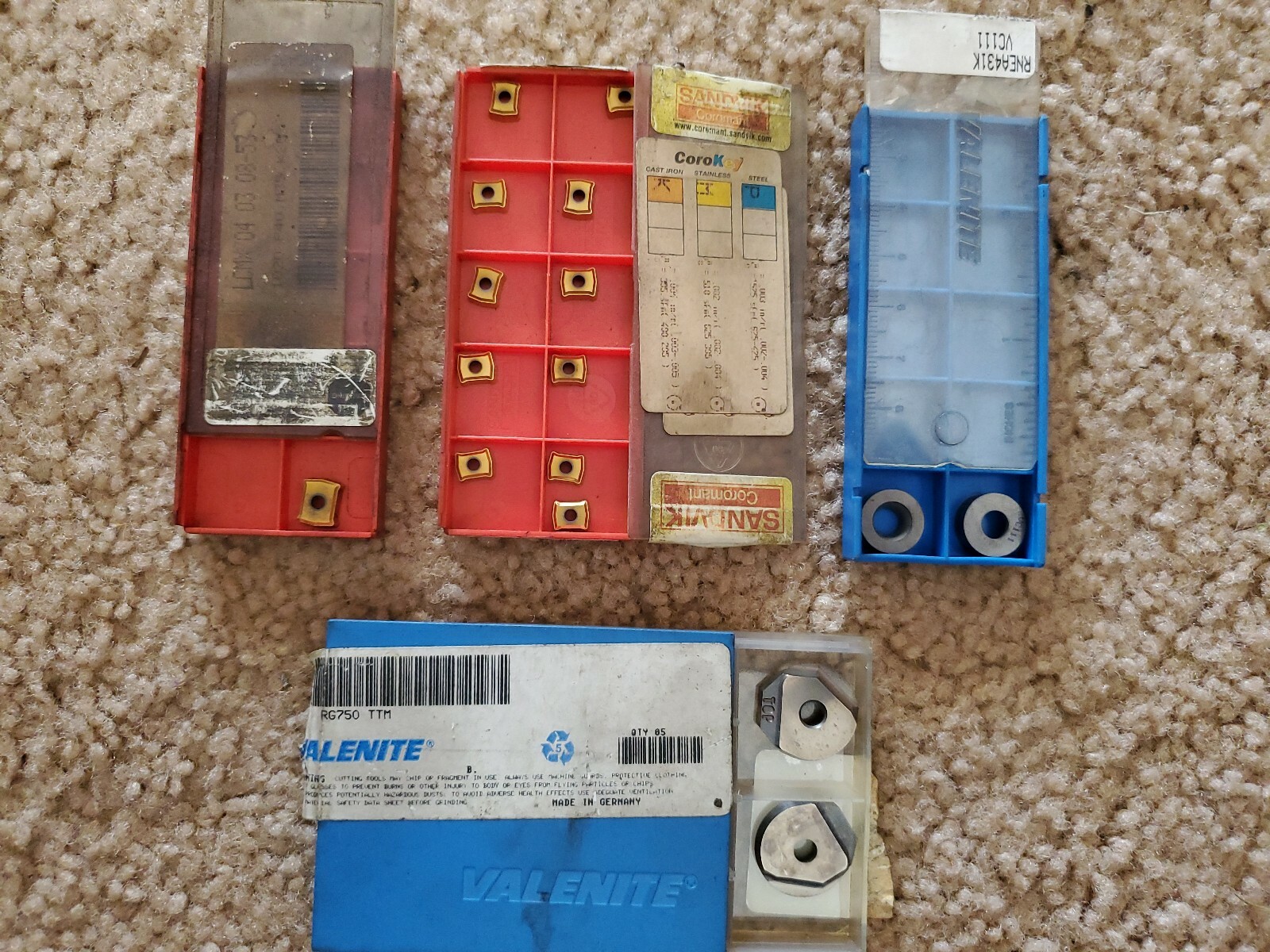 Lot Of 16 Circular And Rectangular Carbide Inserts | eBay