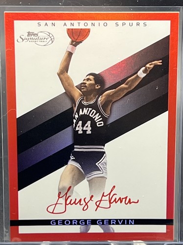 George Gervin 2008-09 Topps Signature Facsimile Red 169/869 Spurs HOF ...