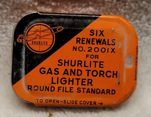 OLD VINTAGE SHURLITE TORCH LIGHTER TIN RARE BOX w PARTIAL CONTENTS | eBay