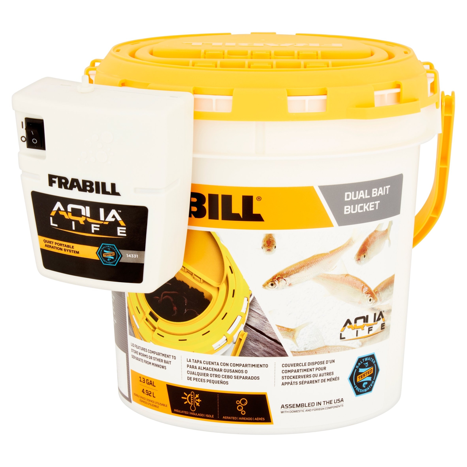 Frabill Insulated Dual Fish Bait Bucket With Aerator 4823 for sale ...