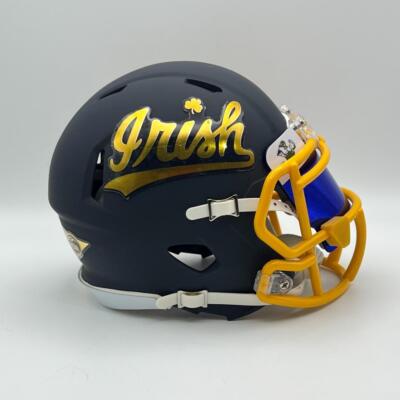 Notre Dame Fighting Irish CUSTOM Matte Navy Blue "IRISH" Mini Football ...