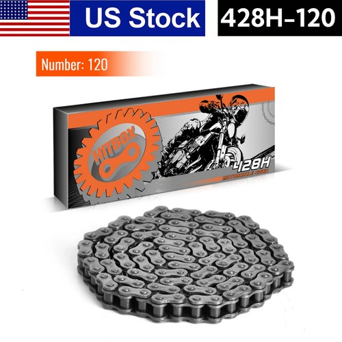 HITBOX Heavy Duty Motorcycle Drive Chain 428H-120 Links Silver | eBay
