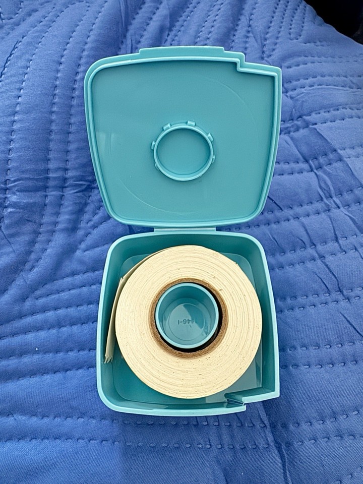 Tupperware Vintage Label Dispenser with Roll of Freezer Labels Blue ...