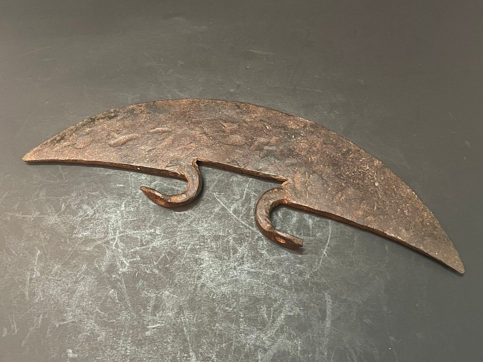Old Antique Hand Forged Half Moon Crescent Shape Rustic Iron Very Big ...