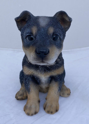 BLUE CATTLE DOG HEELER STATUE PUPPY MEMORIAL ANIMAL GARDEN ORNAMENT ...