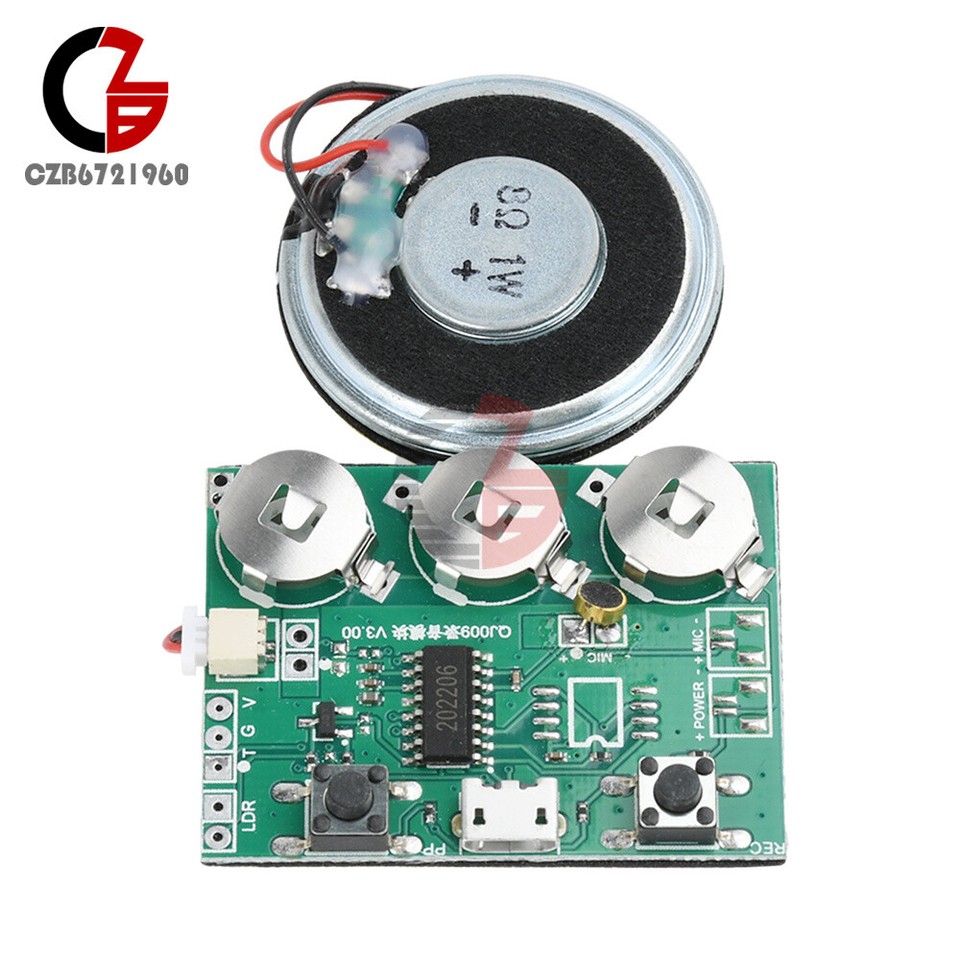 1-10pcs 100S Greeting Card DIY Recordable Voice Chip Music Box Sound ...