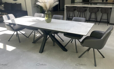 Phoenix Ceramic Marble Small Extending Dining Table 120 - 180cm / 4 to ...