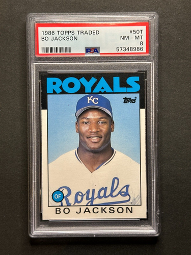 1986 Topps Traded #50T Bo Jackson Rookie Card PSA 8 Royals Raiders ...